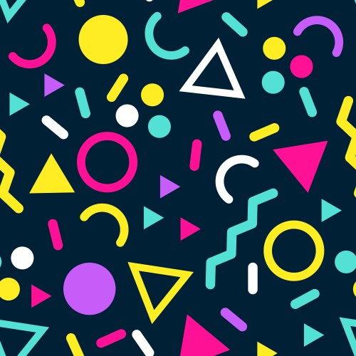 Pattern 80s seamless background retro Royalty Free Vector