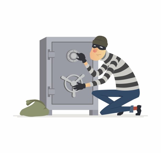 Car thief - cartoon people characters Royalty Free Vector