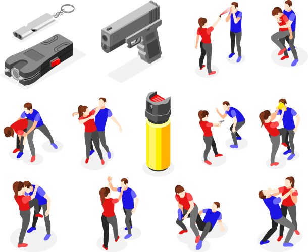 Woman female girl self defense stick figure Vector Image