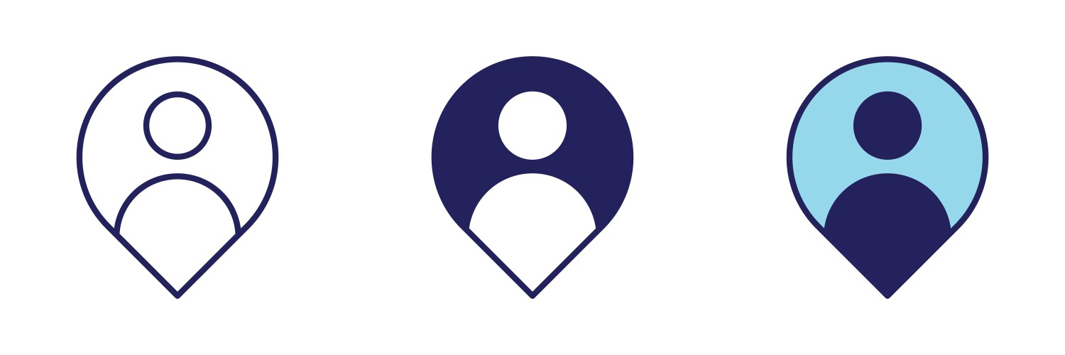 Pin position icon - navigation set Royalty Free Vector Image