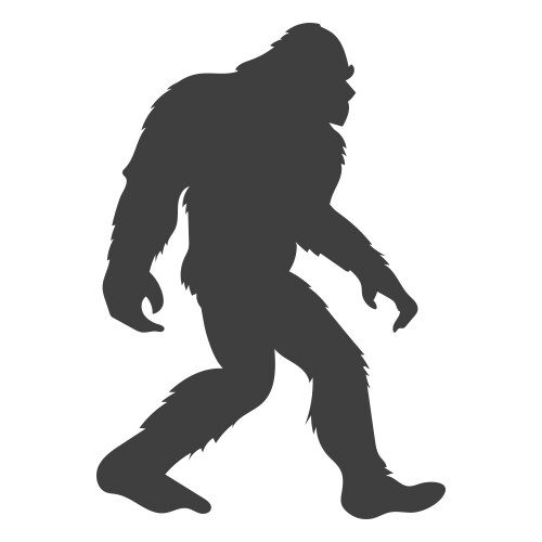Bigfoot silhouette sasquatch creature Royalty Free Vector