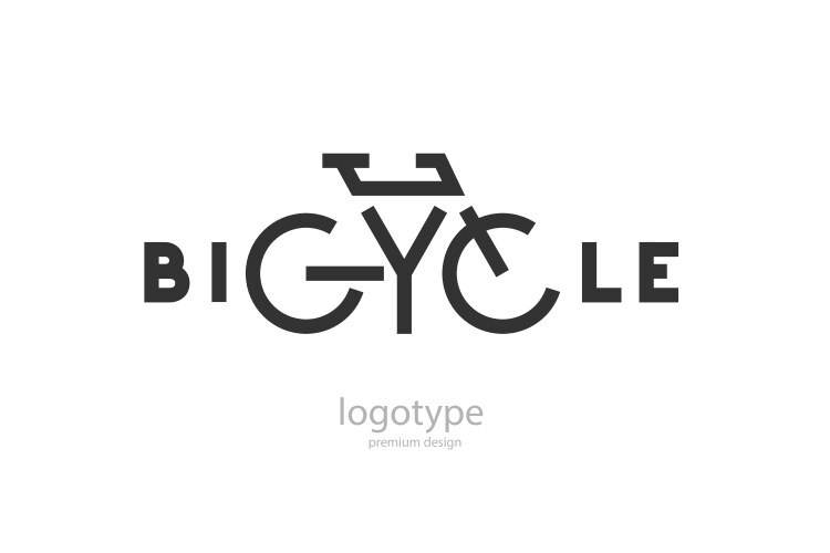 Racing bicycle logo black and white Royalty Free Vector