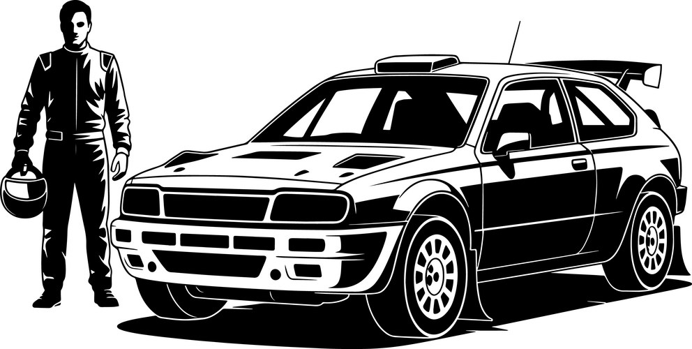 Formula One Racing Driver with Helmet – Royalty-Free Vector | VectorStock