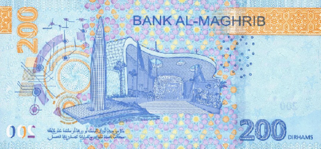 Reverse high polygonal pixel mosaic banknote 200 Vector Image