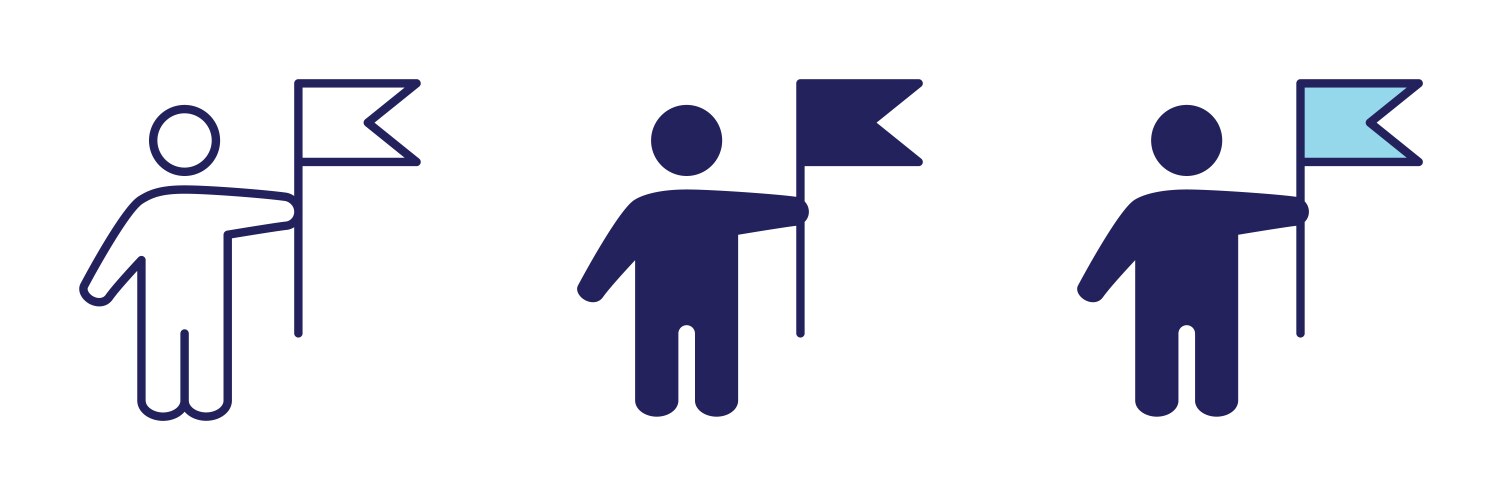 End point guide icon - navigation set Royalty Free Vector