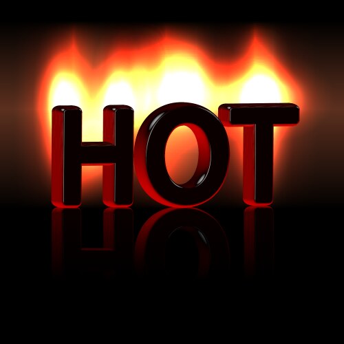 Burning hot word logotype colorful Royalty Free Vector Image