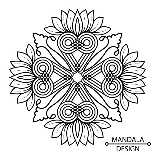 Art mandala design template for paper cutting Vector Image