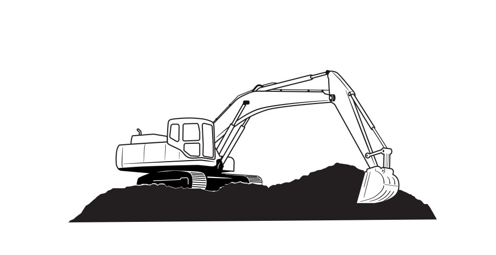 Excavator Royalty Free Vector Image - VectorStock