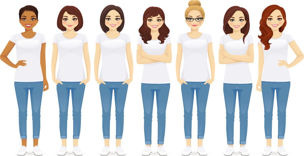 Multiethnic women Royalty Free Vector Image - VectorStock