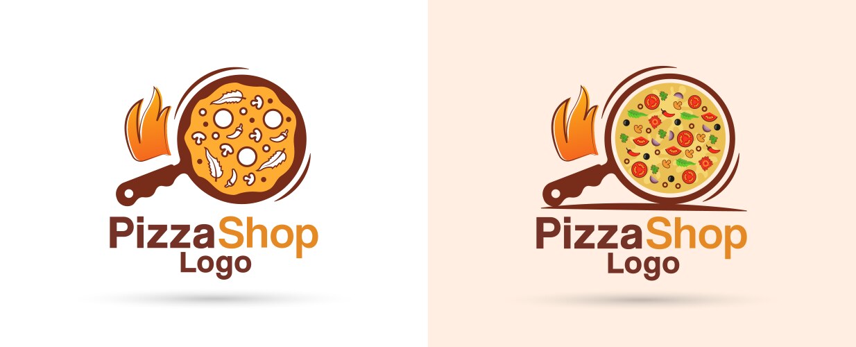 Pizza shop logo design Royalty Free Vector Image