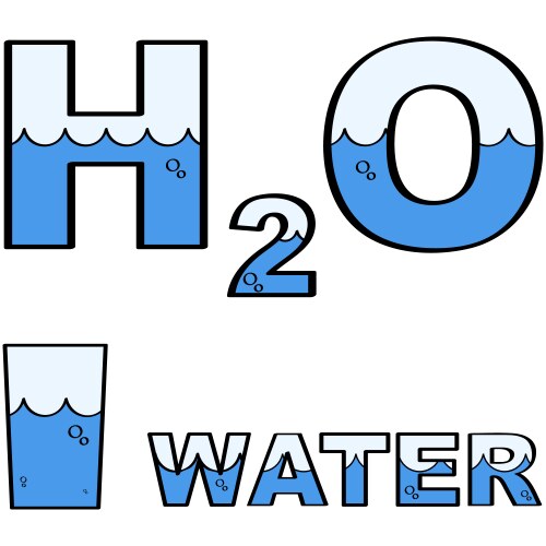 H2o character water molecule structure liquid Vector Image