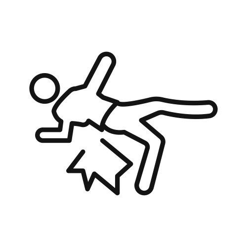 Man fall down icon black line art Royalty Free Vector Image
