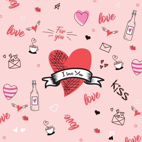 I Love You Pattern Vector Images (over 4,600)