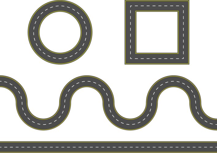 Top view on road map curve highway roadway Vector Image