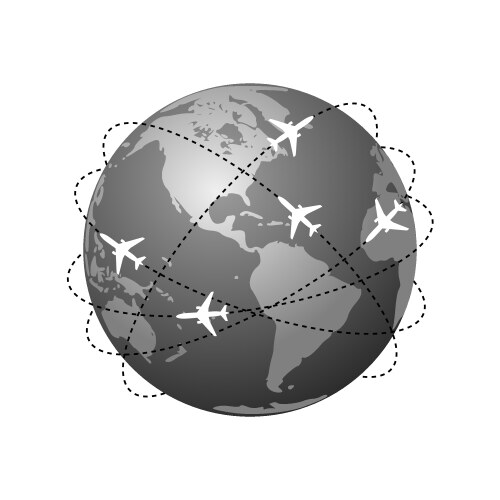 Routes planes Royalty Free Vector Image - VectorStock