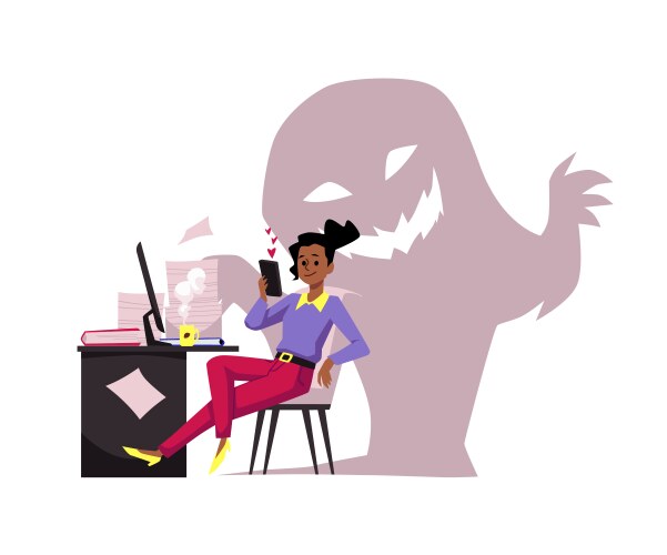 Frustrated man screaming deadline word time Vector Image