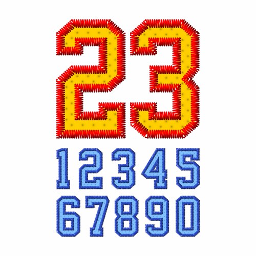 Digital numbers set number font text Royalty Free Vector