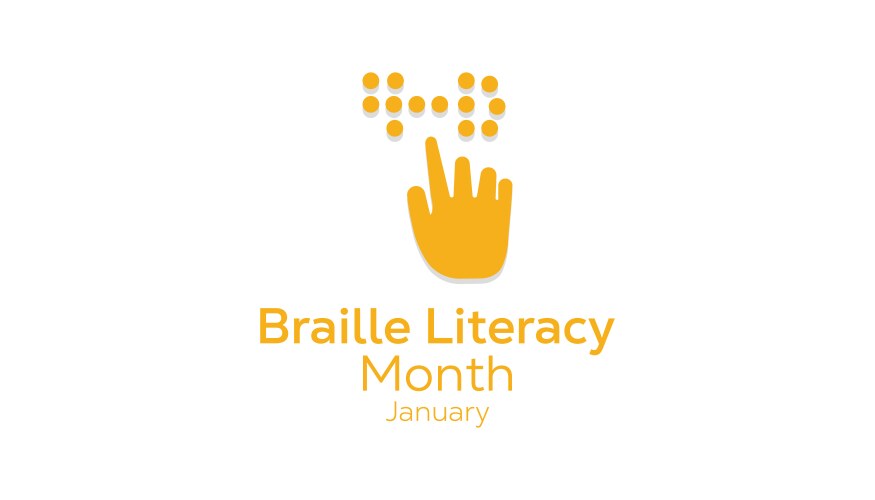 National braille literacy month Royalty Free Vector Image