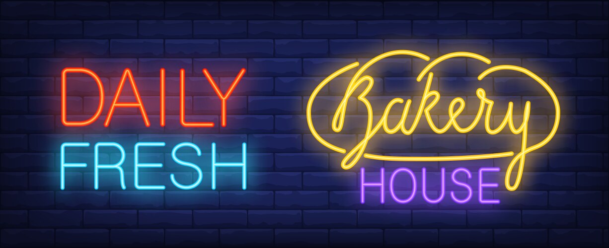Baking with wire whisk neon sign bakery Royalty Free Vector