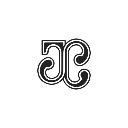 Alphabet initials logo cj jc c and j Royalty Free Vector