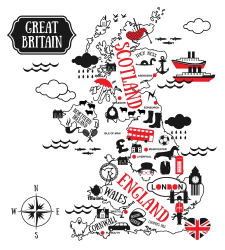 Cartoon Map of Uk Vector Images (over 100)