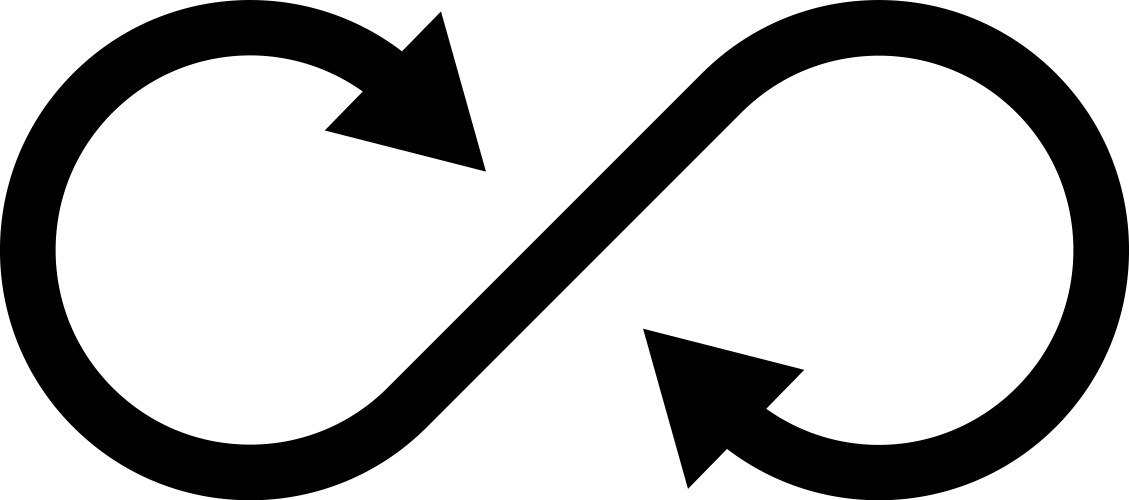 Monochrome curvy infinity symbol Royalty Free Vector Image