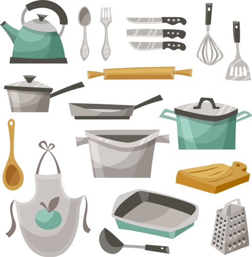 Retro kitchen accessories Royalty Free Vector Image