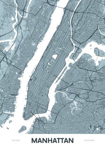 Manhattan Street Map Royalty Free Vector Image