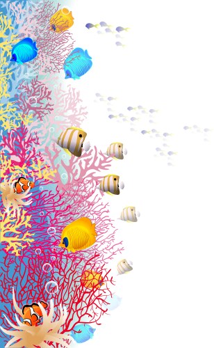 Sea reef corals seamless pattern marine abstract Vector Image