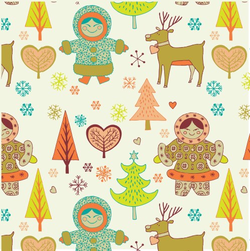 Seamless pattern pink with mermaid Royalty Free Vector Image