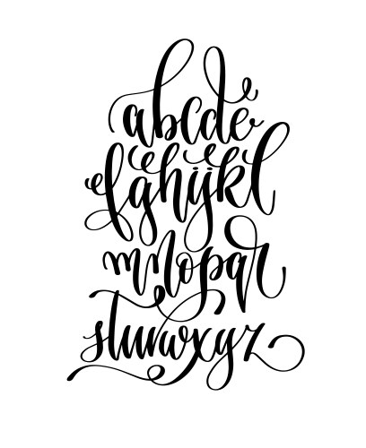 Calligraphy lettering script font s set hand Vector Image