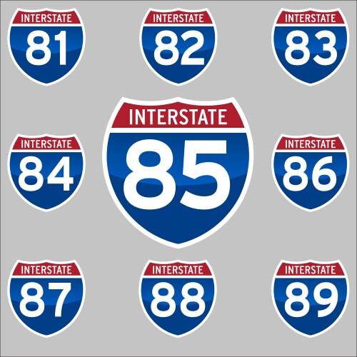 Interstate signs Royalty Free Vector Image - VectorStock