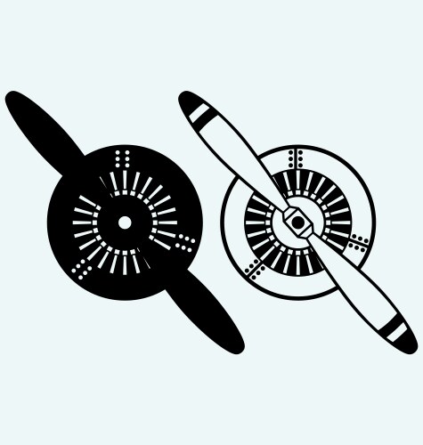 Airplane propeller with bird wings design element Vector Image