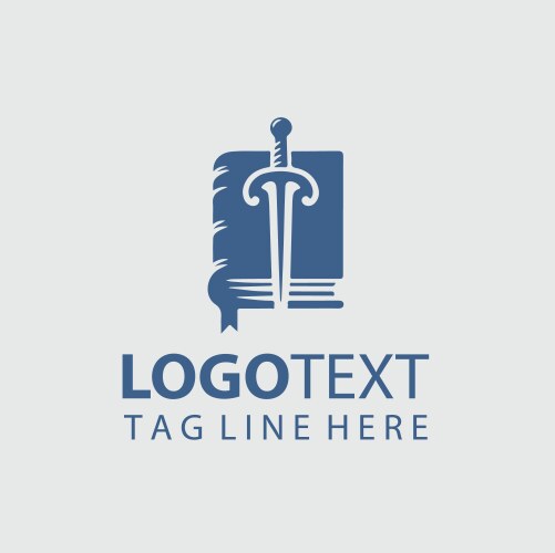 Sword book logo Royalty Free Vector Image - VectorStock