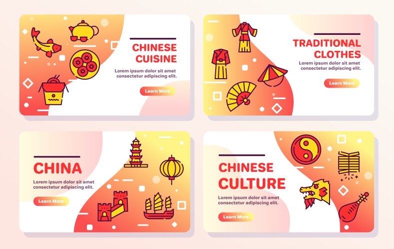 Traditional chinese cultural objects Royalty Free Vector