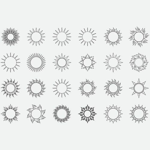 Collection of sun logos Royalty Free Vector Image