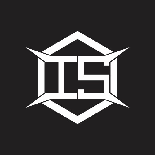 As logo monogram with emblem shape combination Vector Image