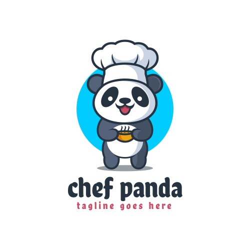 Logo cooking cute cartoon style Royalty Free Vector Image