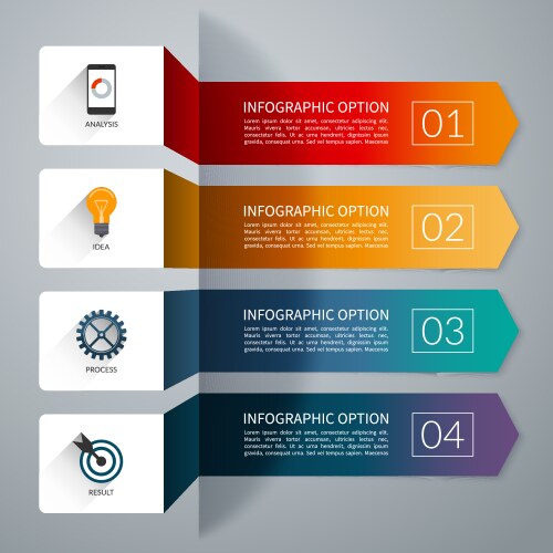 Presentation slides with infographic elements Vector Image