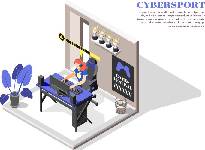 Isometric Computer Lab Classroom Royalty Free Vector Image