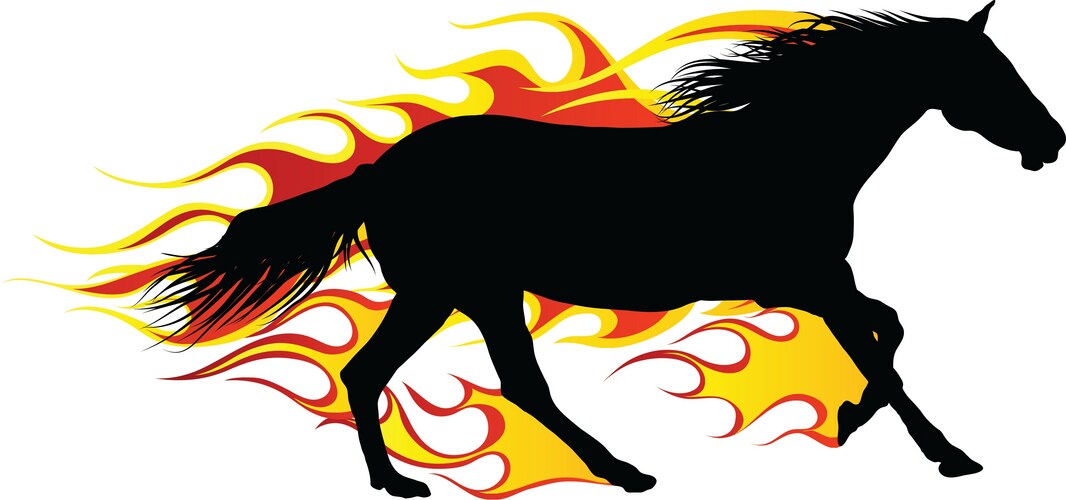 Cartoon little fire horse Royalty Free Vector Image