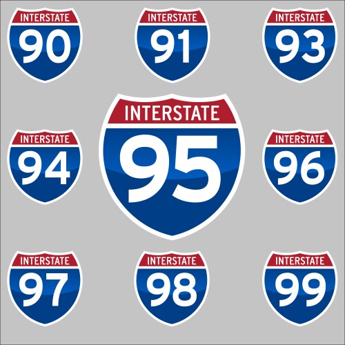 Interstate signs Royalty Free Vector Image - VectorStock