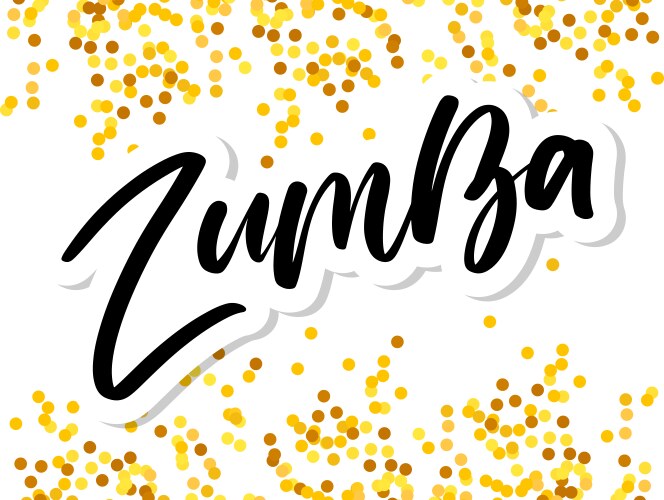 Zumba dance studio text calligraphy word banner Vector Image