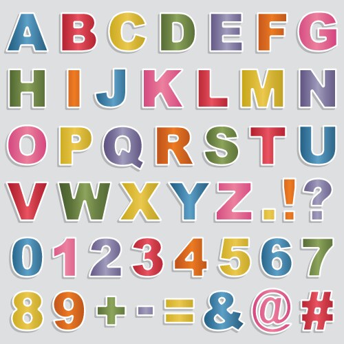 Alphabet and numbers Royalty Free Vector Image