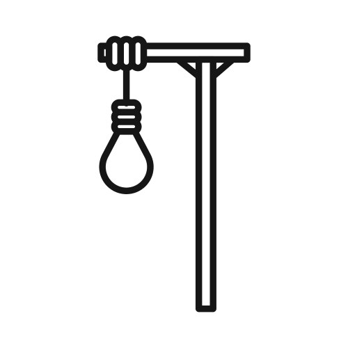 Gallows icon black line art logo Royalty Free Vector Image