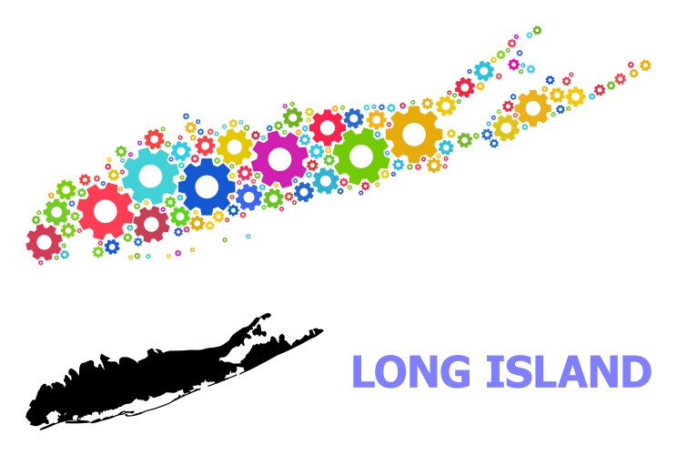Map of New York Long Island Vector Images (over 200)