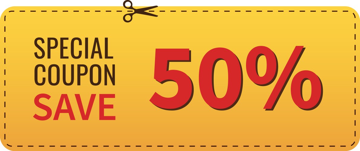 Special save coupon Royalty Free Vector Image - VectorStock