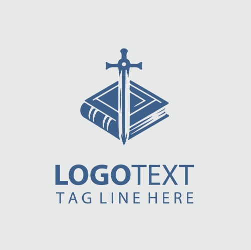 Sword book logo Royalty Free Vector Image - VectorStock