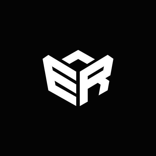 Er logo monogram emblem style with crown shape Vector Image