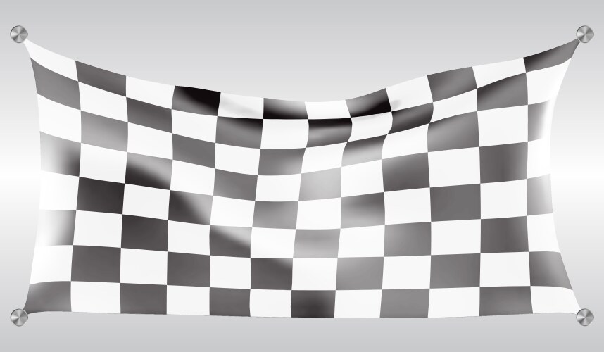 Checkered flag wave flying on white blank space Vector Image